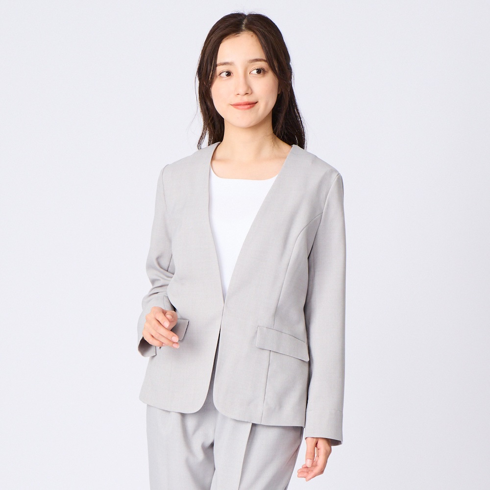 リネン調カラーレスジャケット レディス Purelast(ピュアラスト) | イオンスタイルオンライン 衣料品・暮らしの品をネットでお買物