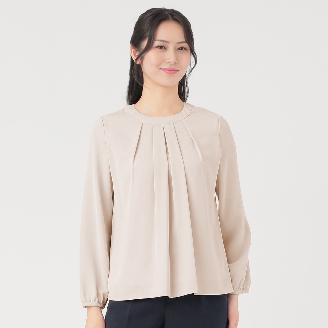 パウダーサテン タックブラウス レディス ESPRITMUR (エスプリミュール) 245ES353IW | イオンスタイルオンライン 衣料品・暮らしの品をネットでお買物