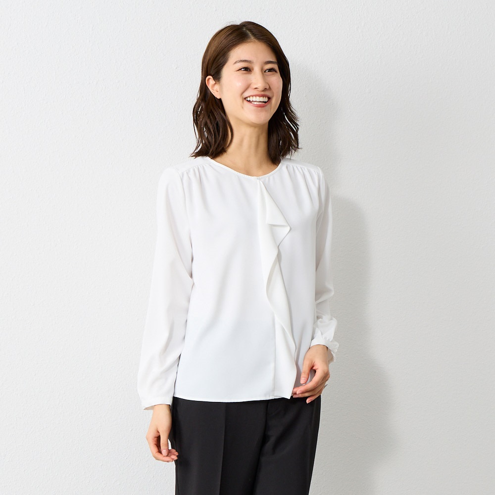 シルキーサテン ラッフルブラウス レディス ESPRITMUR (エスプリミュール) | イオンスタイルオンライン 衣料品・暮らしの品をネットでお買物