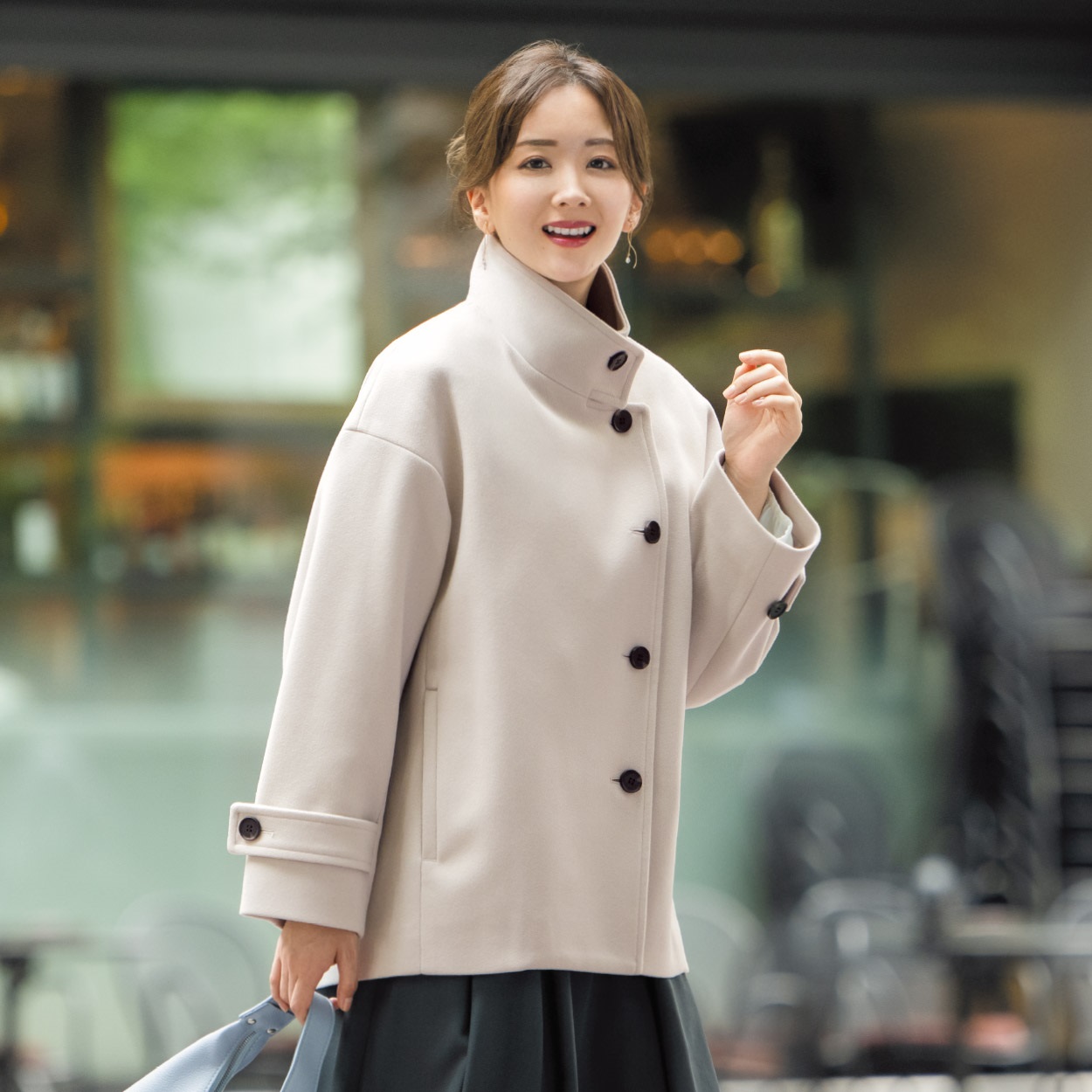 AirWOOLISH スタンドショート丈コート レディス Purelast(ピュアラスト) 257PL802SW | イオンスタイルオンライン ...