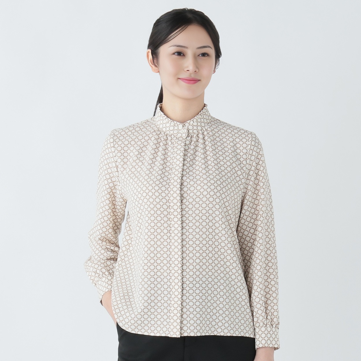 バンドカラーフリル前あきブラウス レディス ESPRITMUR(エスプリミュール) | イオンスタイルオンライン 衣料品・暮らしの品をネットでお買物