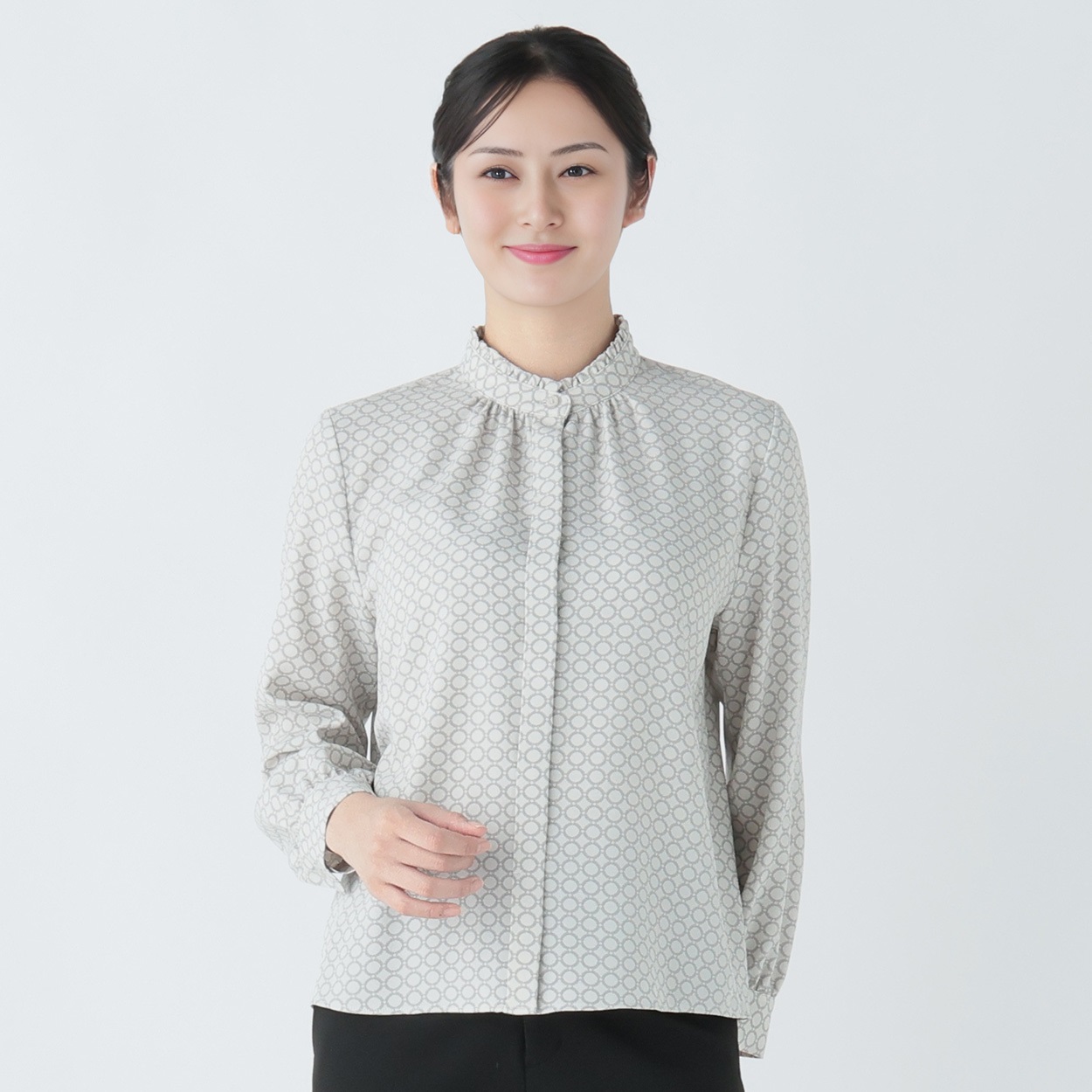 バンドカラーフリル前あきブラウス レディス ESPRITMUR(エスプリミュール) | イオンスタイルオンライン 衣料品・暮らしの品をネットでお買物