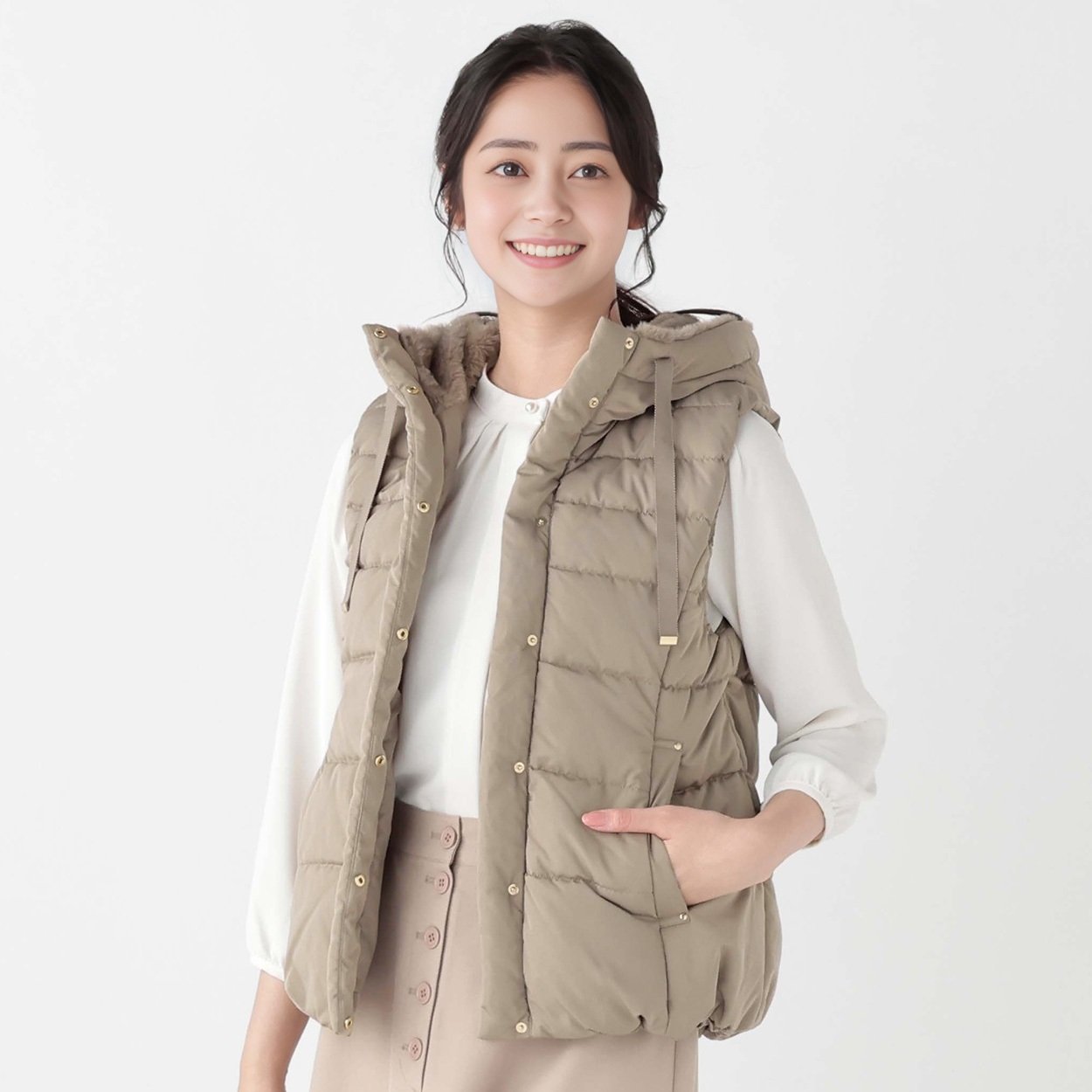 ハイブリット中綿ベスト レディス Purelast(ピュアラスト) 257PL003MH | イオンスタイルオンライン 衣料品・暮らしの品を ...