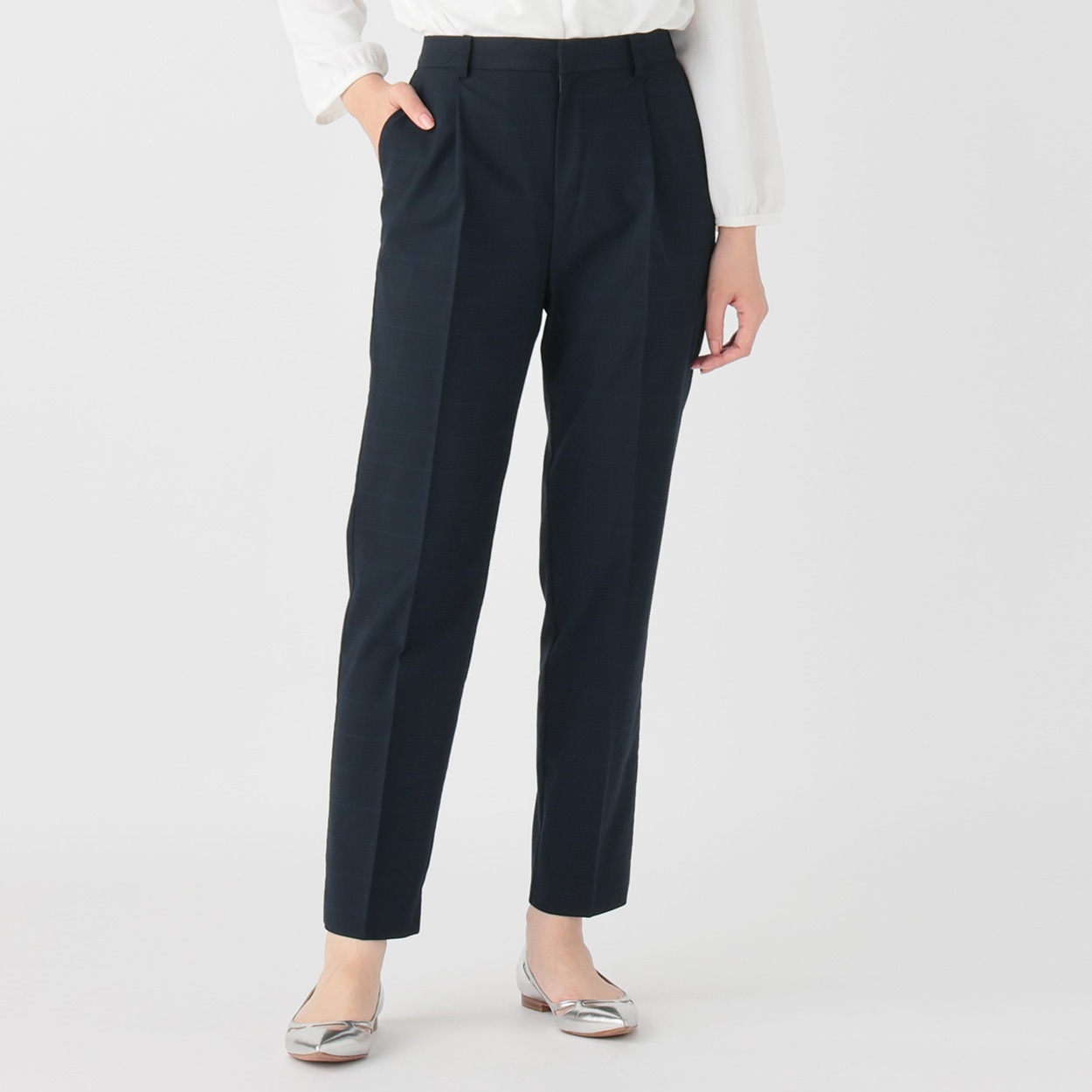 ブラシュドチェック テーパードパンツ レディス ESPRITMUR(エスプリミュール) 257ES849MH | イオンスタイルオンライン 衣料品・暮らしの品をネットでお買物