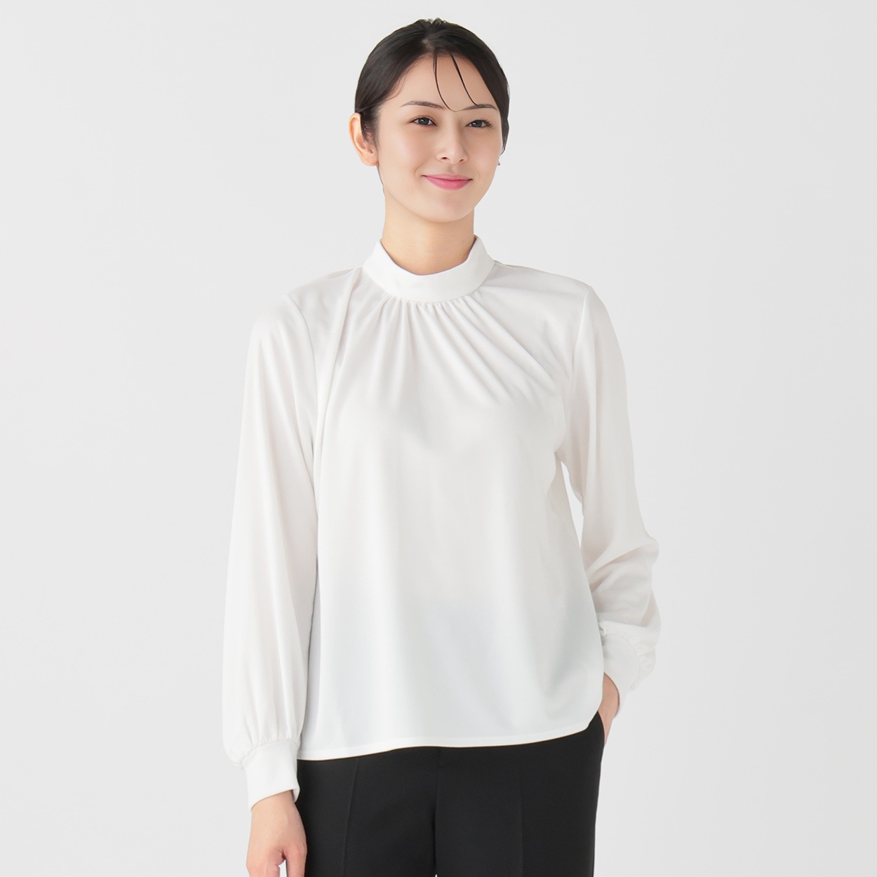 エスプリミュール×オンワード スタンドカラージャージーブラウス レディス ESPRITMUR(エスプリミュール) 255ES005OK | イオンスタイルオンライン 衣料品・暮らしの品をネットでお買物