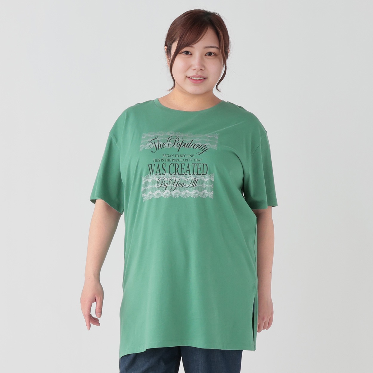 オーガニックコットンレースロゴプリントチュニック レディス 大きいサイズ noannu | イオンスタイルオンライン 衣料品・暮らしの品をネットでお買物