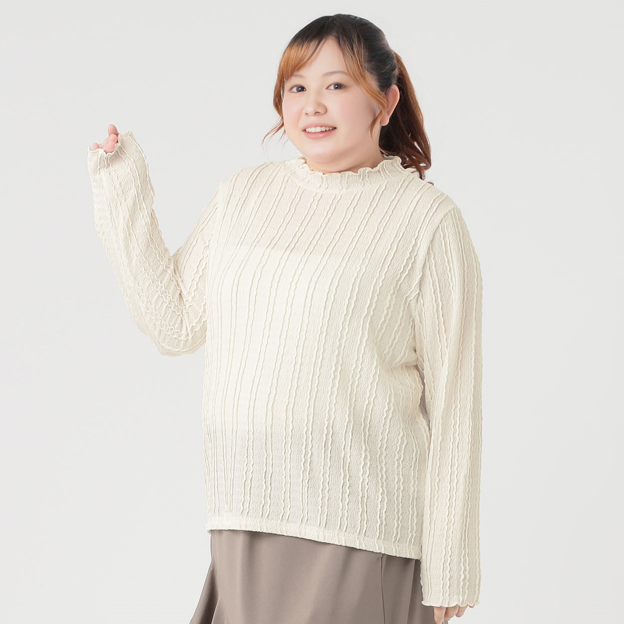 ウェーブ柄インナープルオーバー レディス ぽっちゃりサイズのnoannu 215895 | イオンスタイルオンライン 衣料品・暮らしの品をネットでお買物