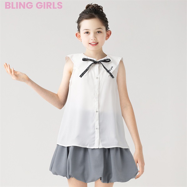 ブリングガールズ リボン付きブラウス 女の子 キッズ 130cm-160cm | イオンスタイルオンライン 衣料品・暮らしの品をネットでお買物