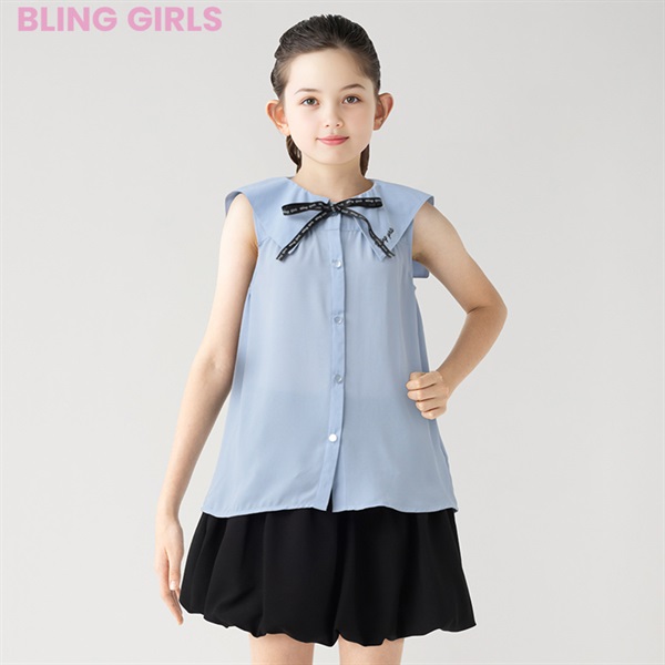 ブリングガールズ リボン付きブラウス 女の子 キッズ 130cm-160cm | イオンスタイルオンライン 衣料品・暮らしの品をネットでお買物