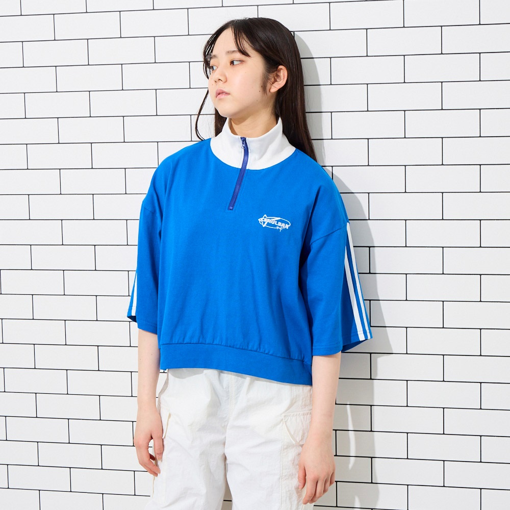 TCミニ裏毛HZIP5分袖プルオーバー Doublefocus (ダブルフォーカス) | イオンスタイルオンライン 衣料品・暮らしの品をネットでお買物