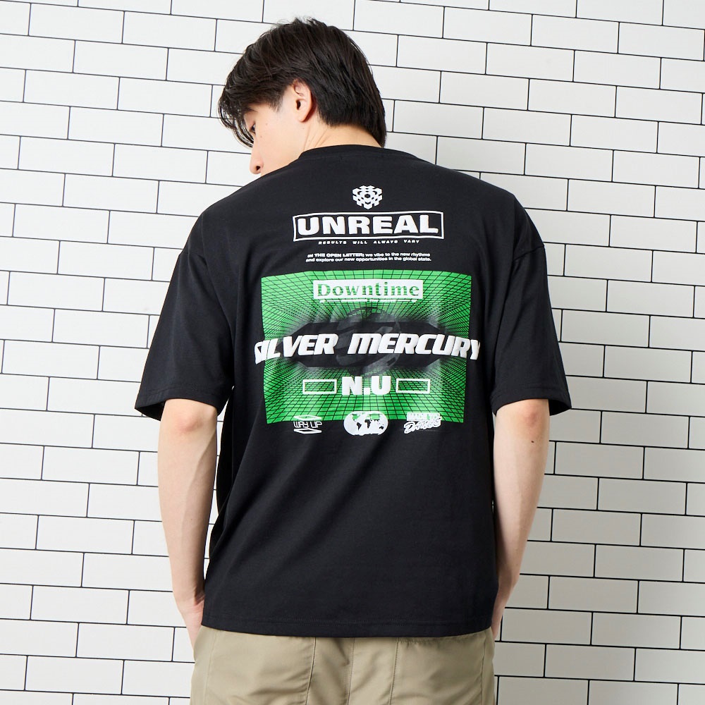 OE天竺 バックプリントゲーム風ビックプリントTシャツ メンズ Doublefocus (ダブルフォーカス) | イオンスタイルオンライン 衣料品・暮らしの品をネットでお買物