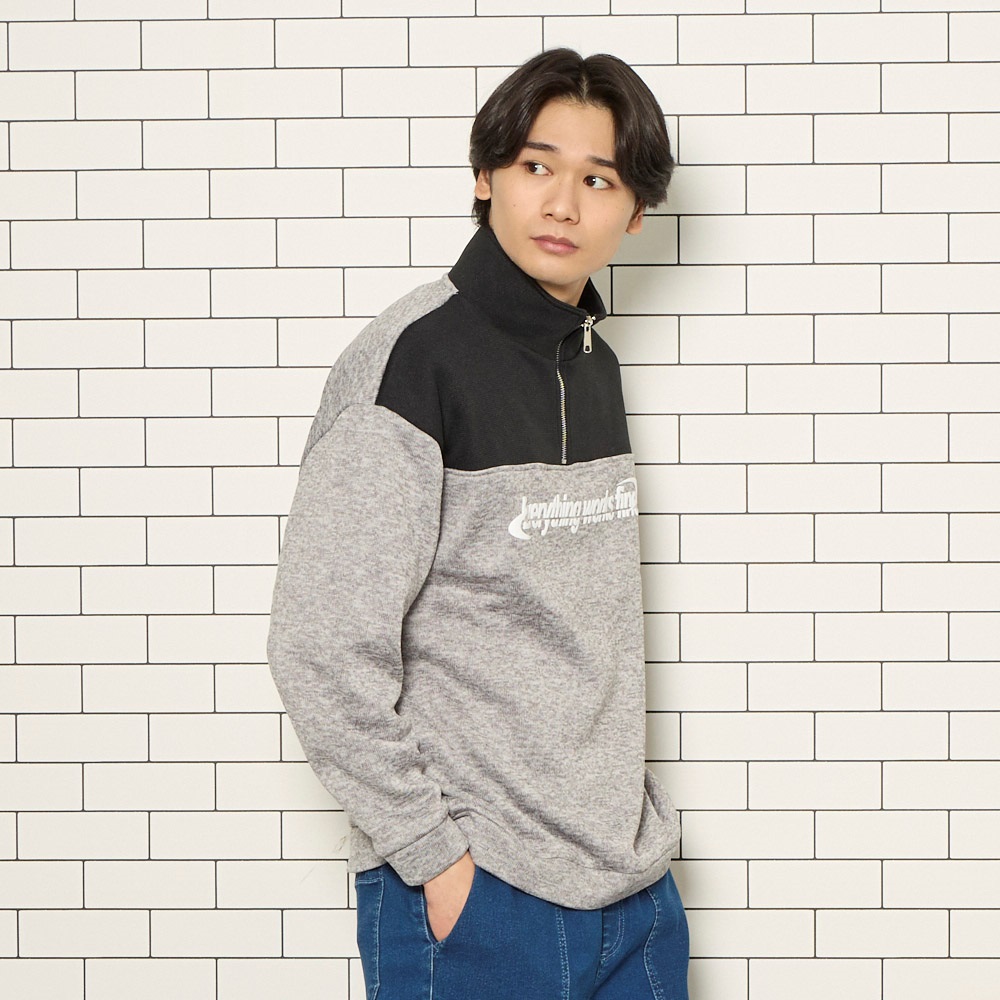 ニットフリースハーフジッププルオーバー メンズ Doublefocus (ダブルフォーカス) | イオンスタイルオンライン 衣料品・暮らしの品をネットでお買物