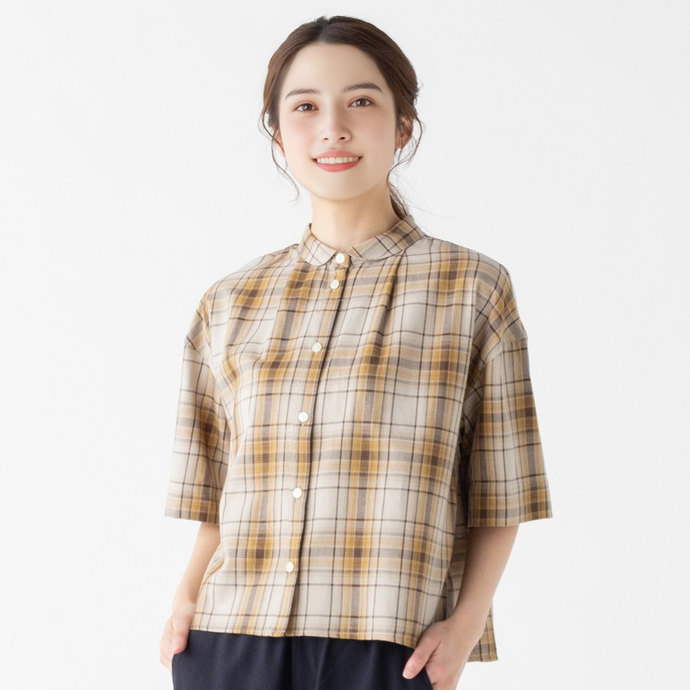MUDA ZERO チビ衿チェックシャツ レディス SELF+SERVICE(セルフ＋サービス) | イオンスタイルオンライン 衣料品・暮らしの品をネットでお買物