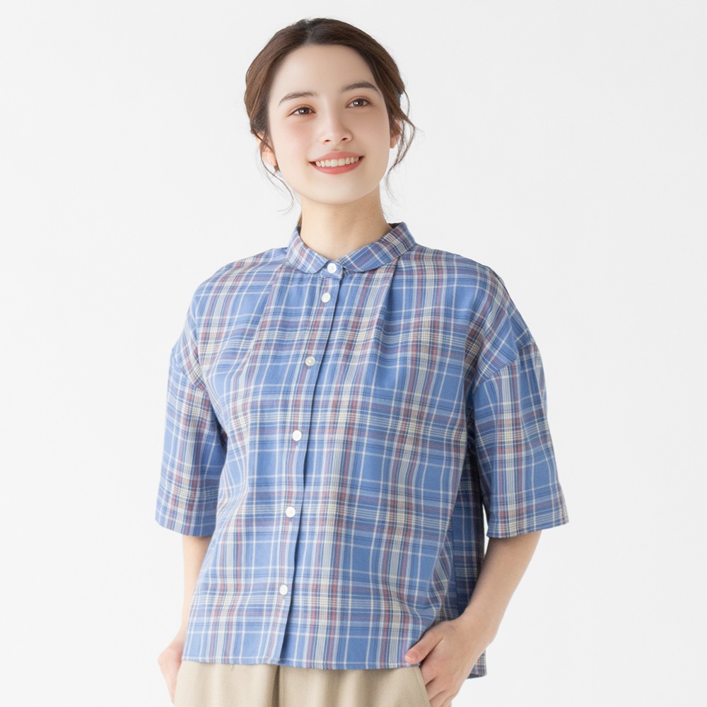 MUDA ZERO チビ衿チェックシャツ レディス SELF+SERVICE(セルフ＋サービス) | イオンスタイルオンライン 衣料品・暮らしの品をネットでお買物
